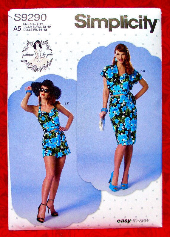 Simplicity Sewing Pattern S9290 Bolero Bustier Sarong Skirt | Etsy