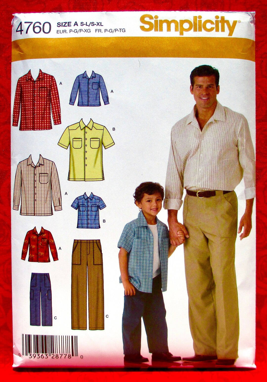 Simplicity Sewing Pattern 4760, Short Long Sleeve Shirts, Patch Pocket ...