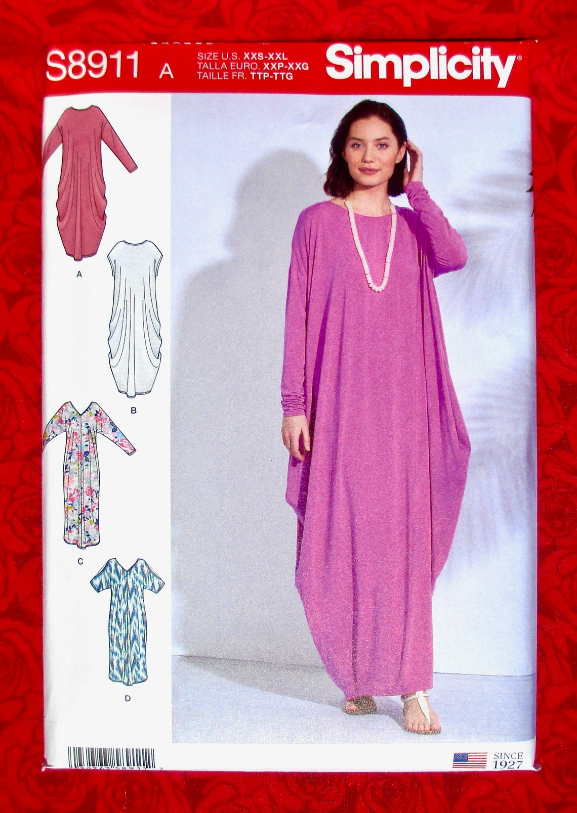 Simplicity Sewing Pattern S8911 Knit Caftan Loose Fit - Etsy
