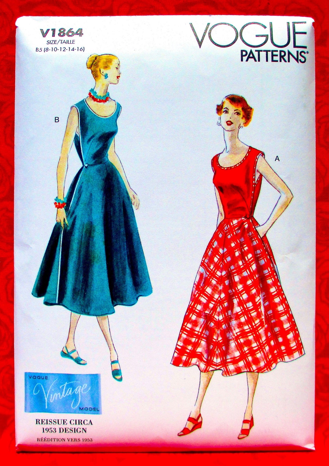 Vogue Easy Sewing Pattern V1864, Wrap Dress, Walk-away Style, Flared ...