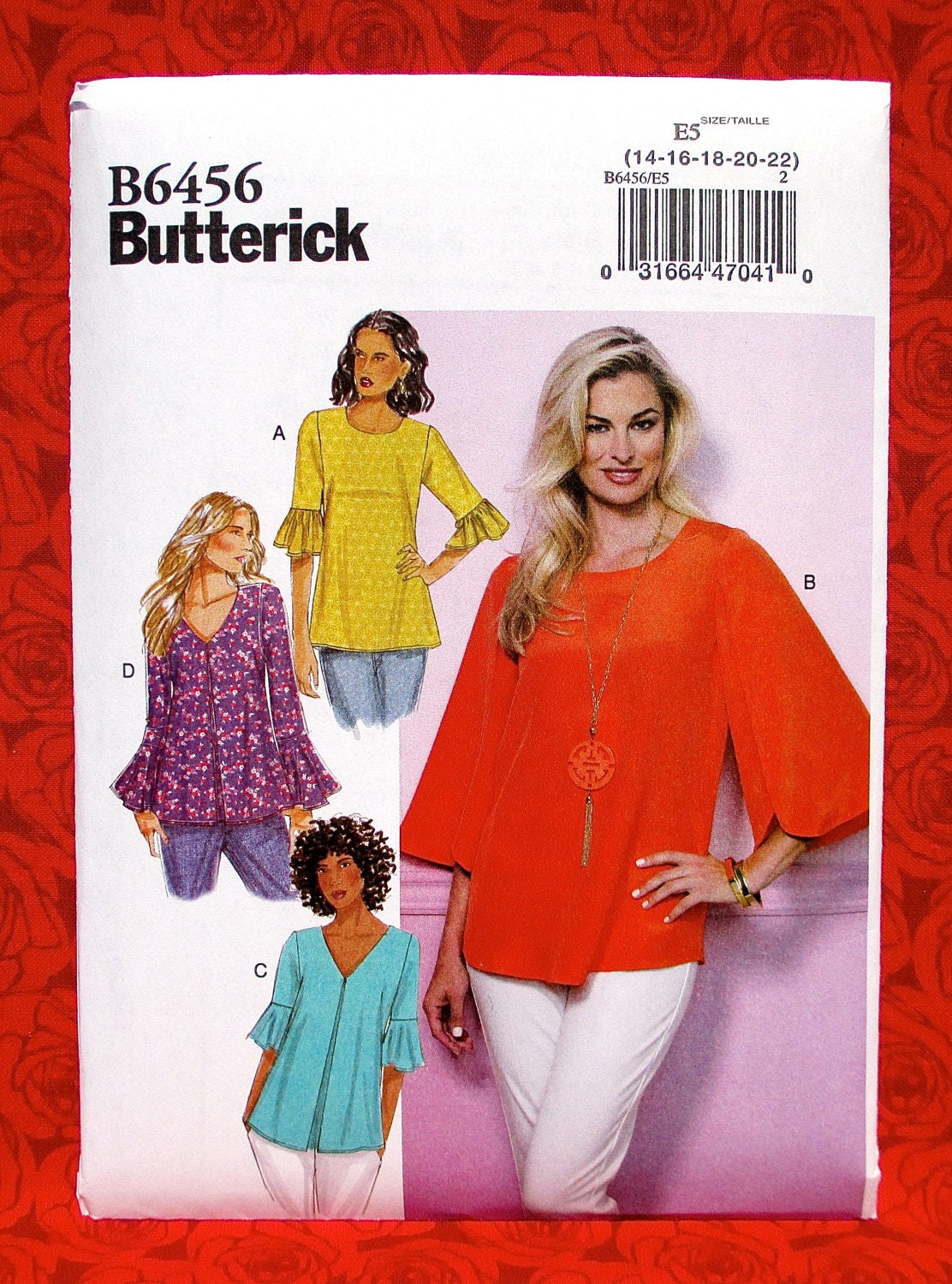 Butterick Easy Sewing Pattern B6456 Loose Fit Tops Tulip - Etsy