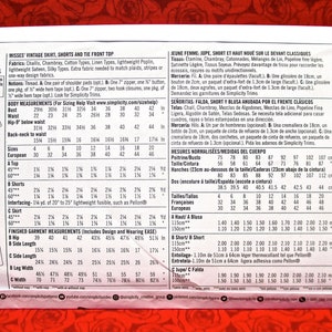 Simplicity Sewing Pattern 8654 Tie Top, Shorts Skirt, Retro 1940's ...