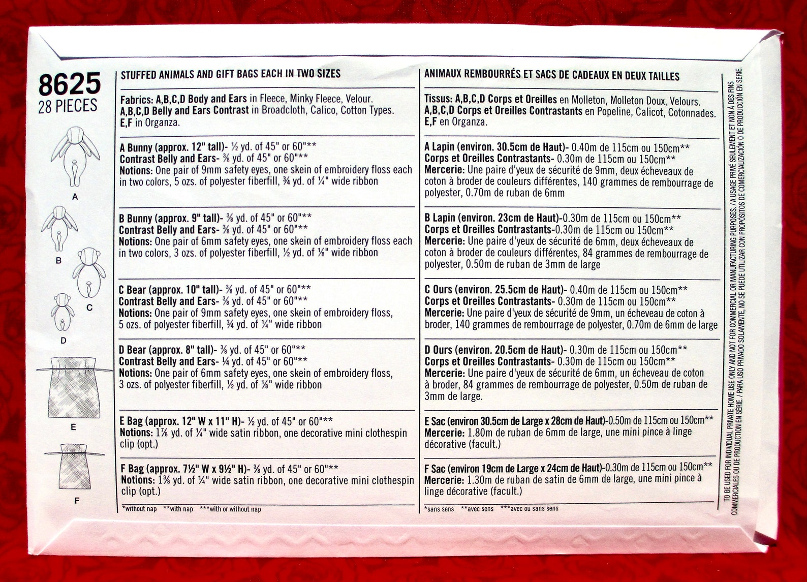 Simplicity Sewing Pattern 8625 Bunny Rabbit Teddy Bear - Etsy