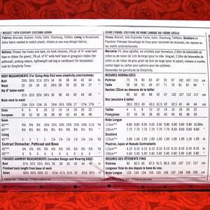 Simplicity Sewing Pattern 8578, 1700's Georgian Gown, Petticoat ...