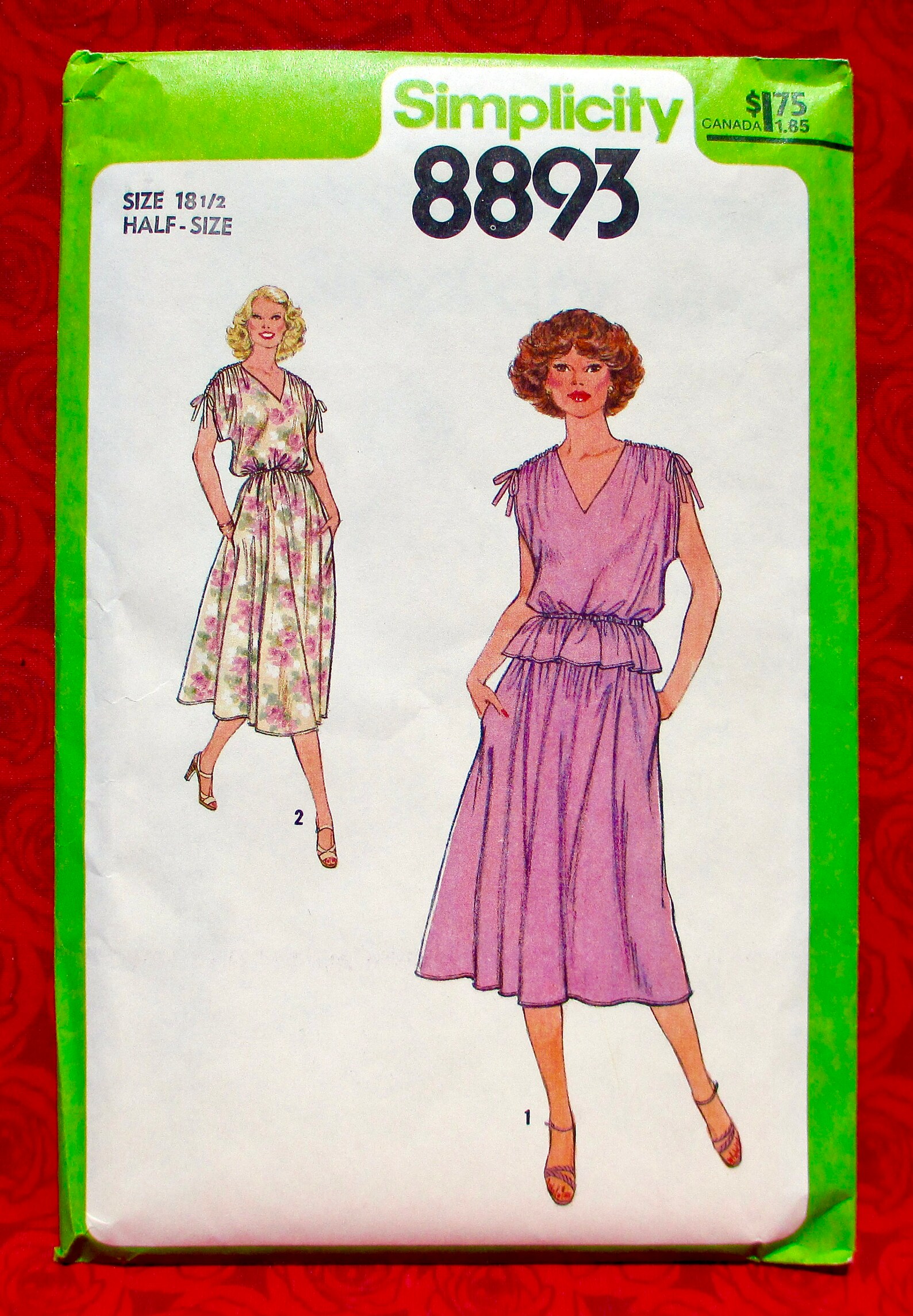 Simplicity Sewing Pattern 8893 Pullover V-neck Dress Top & - Etsy