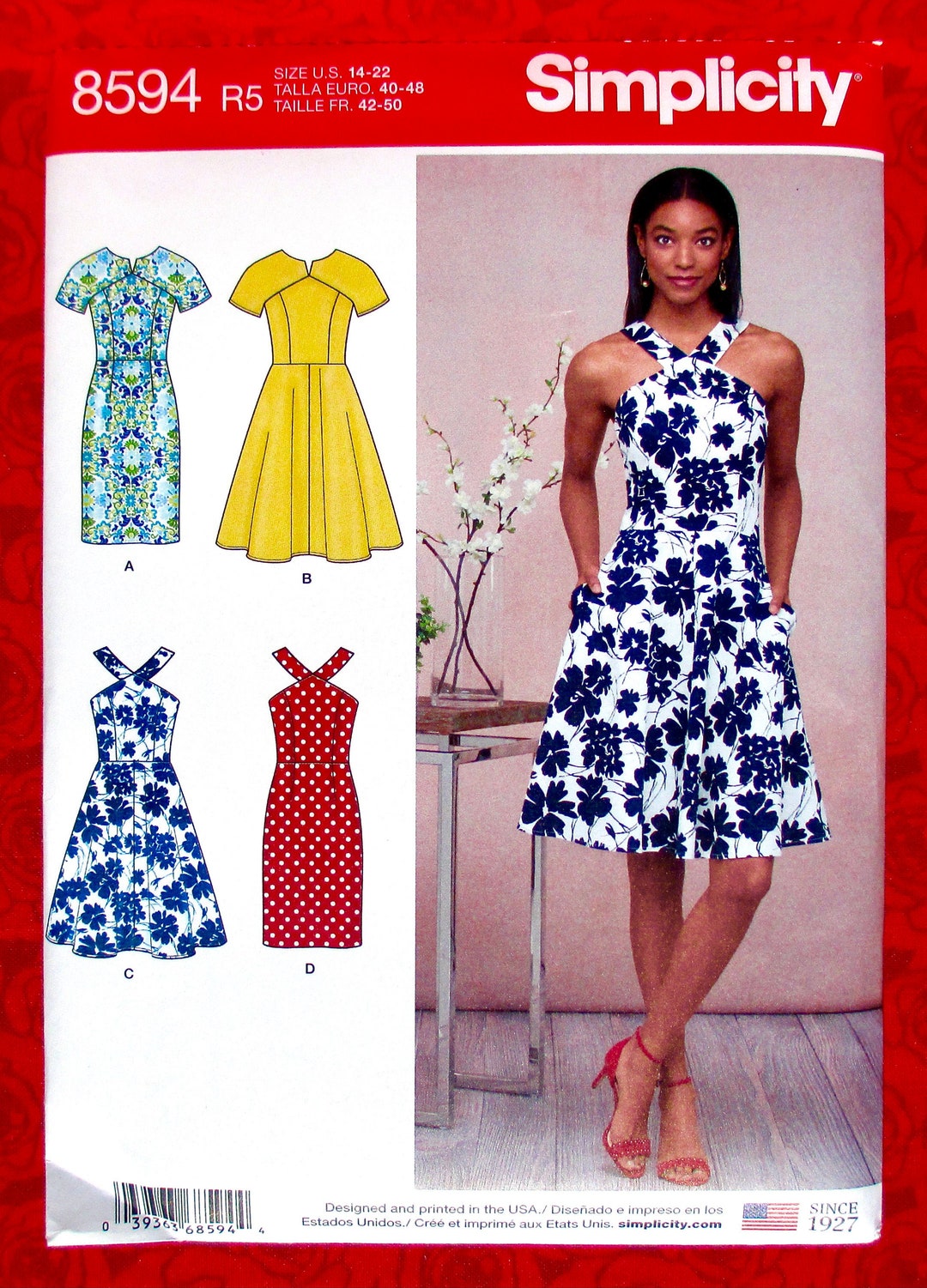 Simplicity Sewing Pattern 8594, Sundress, Short Sleeve Dress, Fit Flare ...
