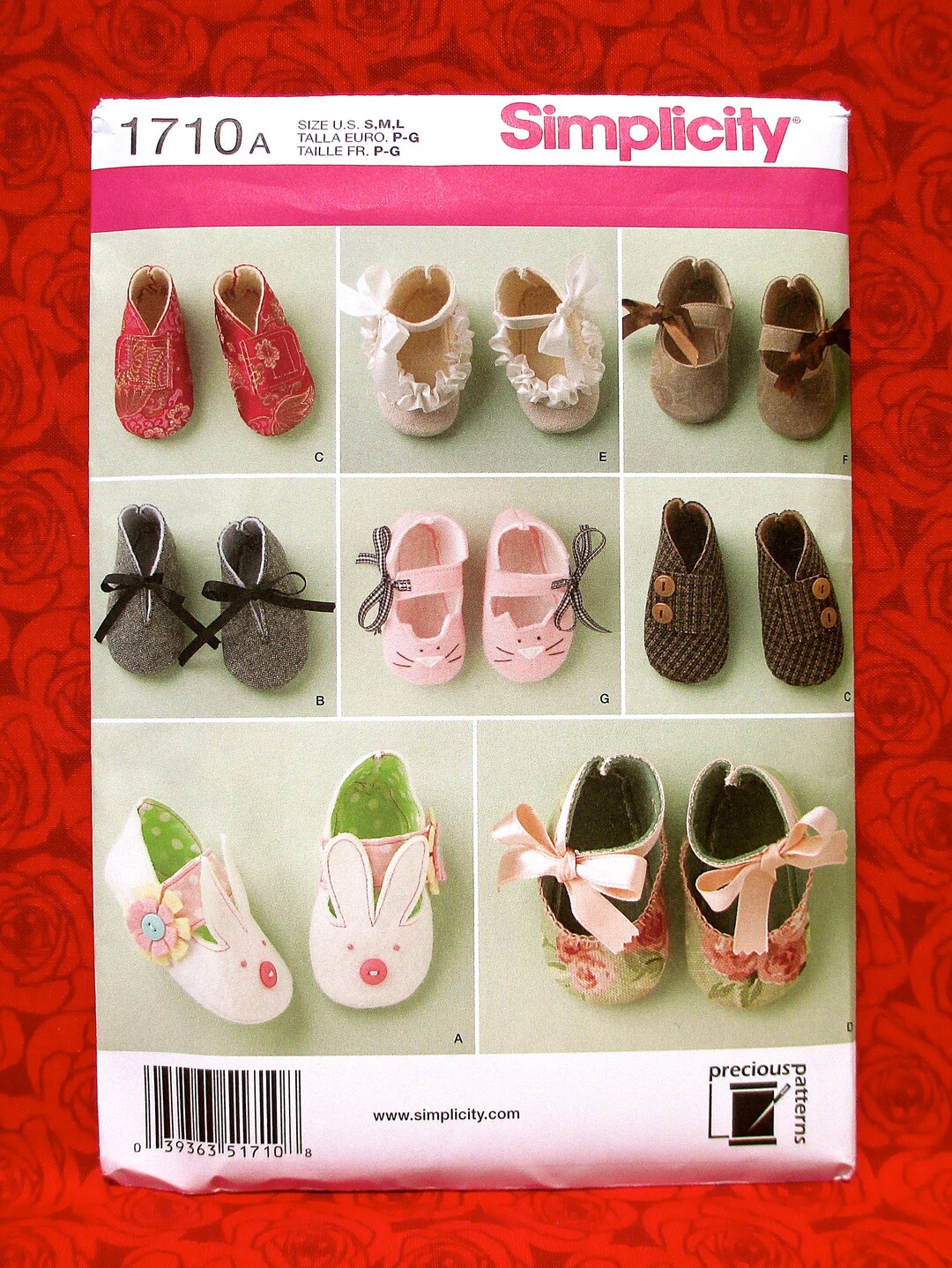 Simplicity Sewing Pattern 1710 Infant Shoes, Bunny Rabbit, Kitty Cat ...