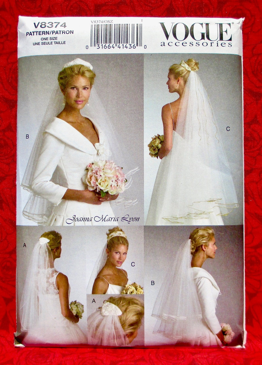 Vogue Sewing Pattern V8374, Bridal Veils, Headpieces, Hip Length, DIY ...
