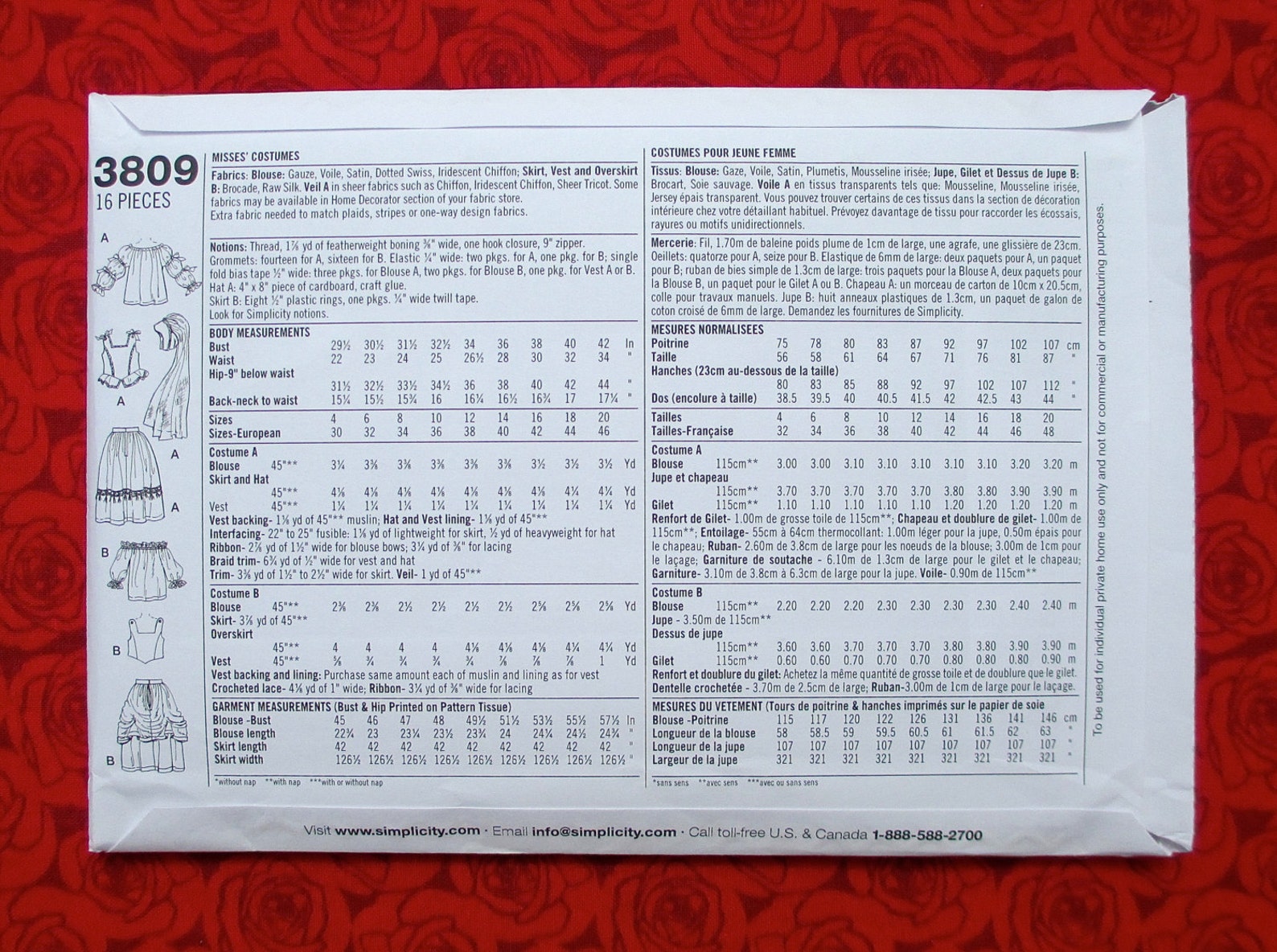 Simplicity Costume Sewing Pattern 3809 Renaissance Skirt | Etsy