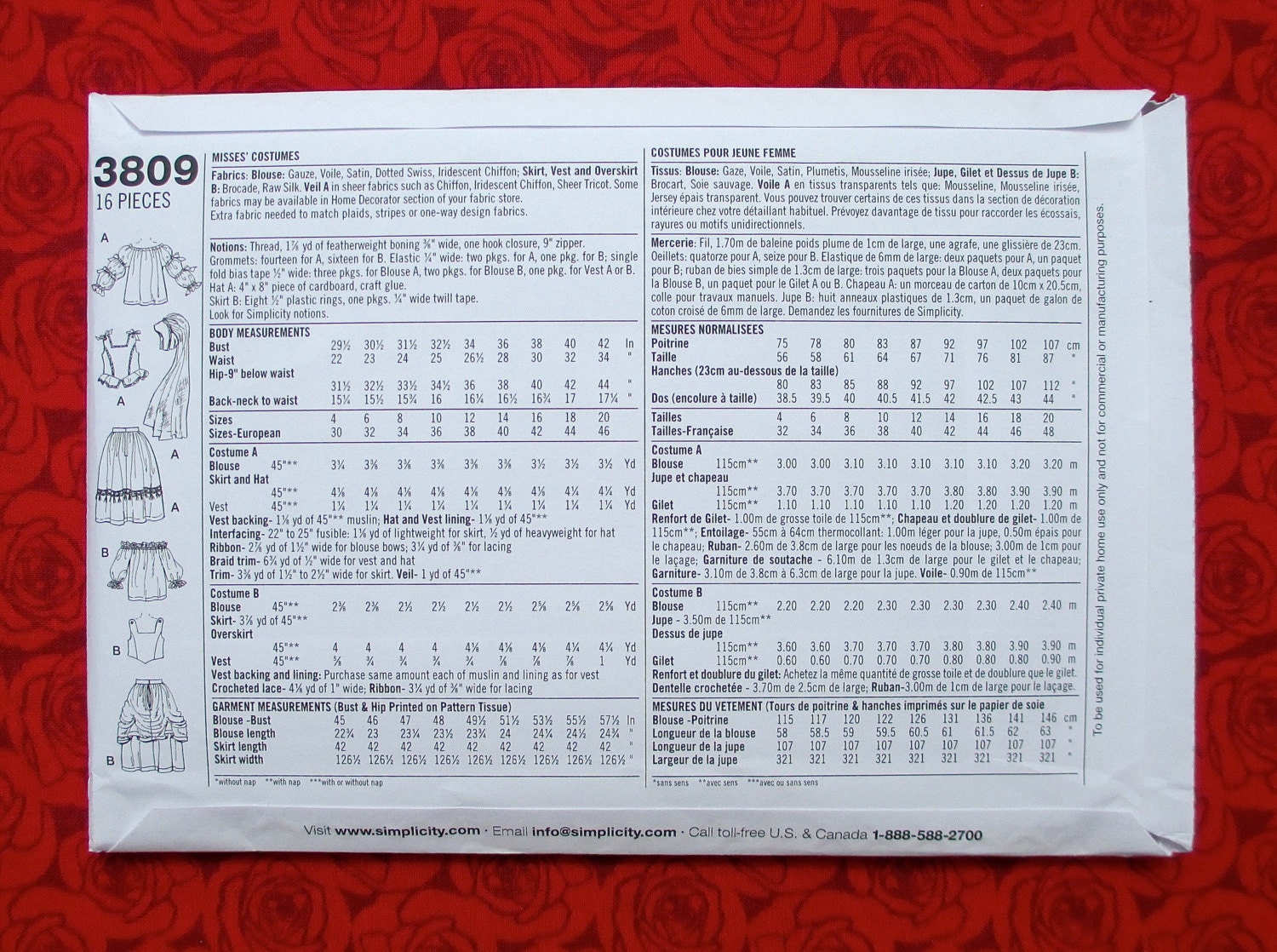 Simplicity Costume Sewing Pattern 3809 Renaissance Skirt | Etsy