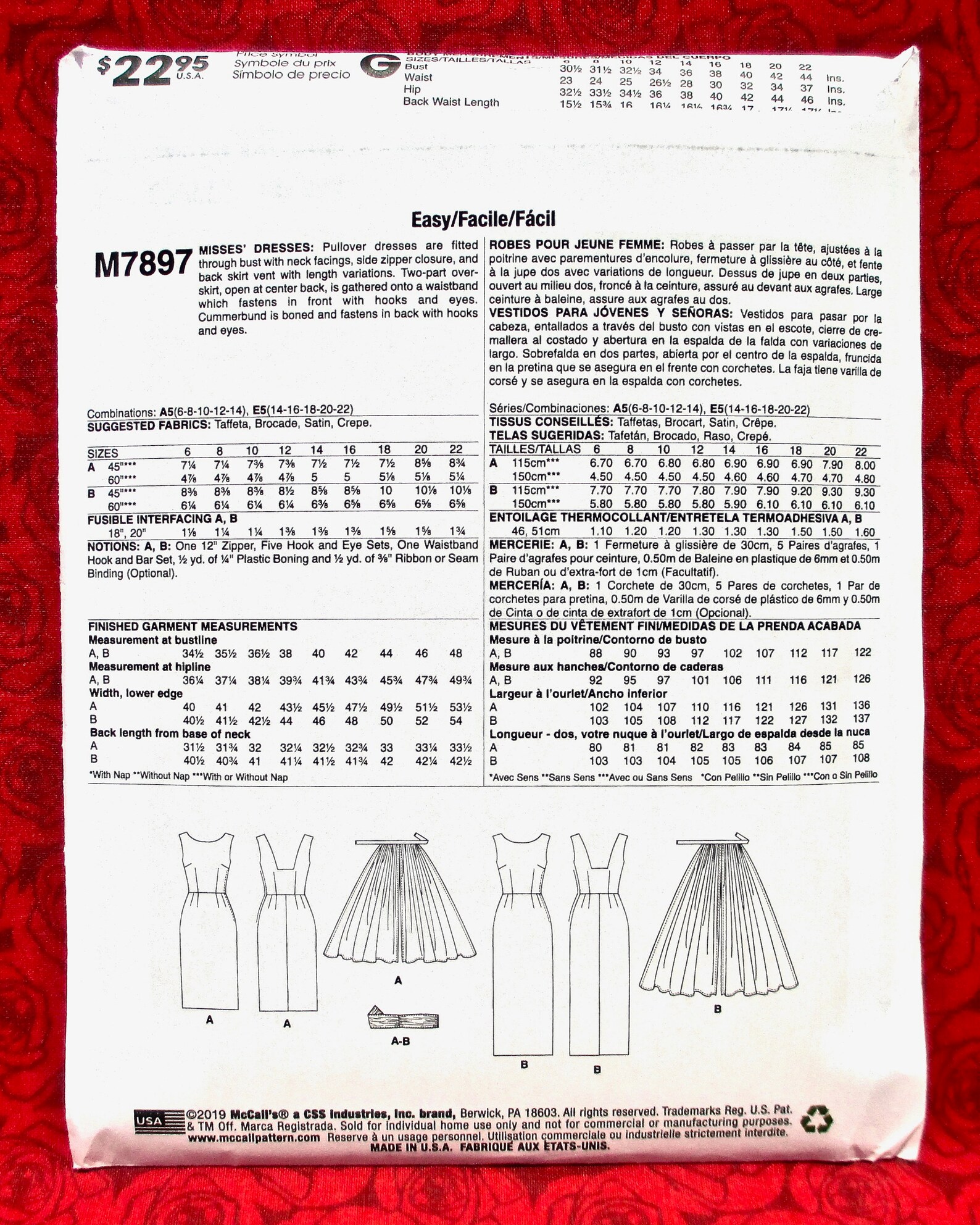 McCall's Sewing Pattern M7897 Evening Gown Special | Etsy