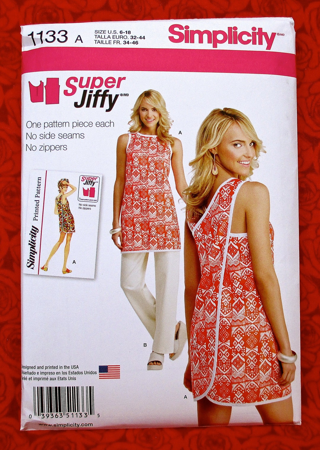 Simplicity 1133 Super Jiffy Sewing Pattern, Tunic & Pants, Summer ...