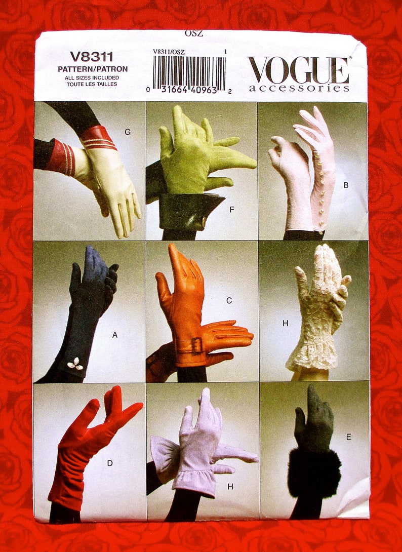 Vogue Sewing Pattern V8311 Gloves Day Evening Formal Bridal | Etsy