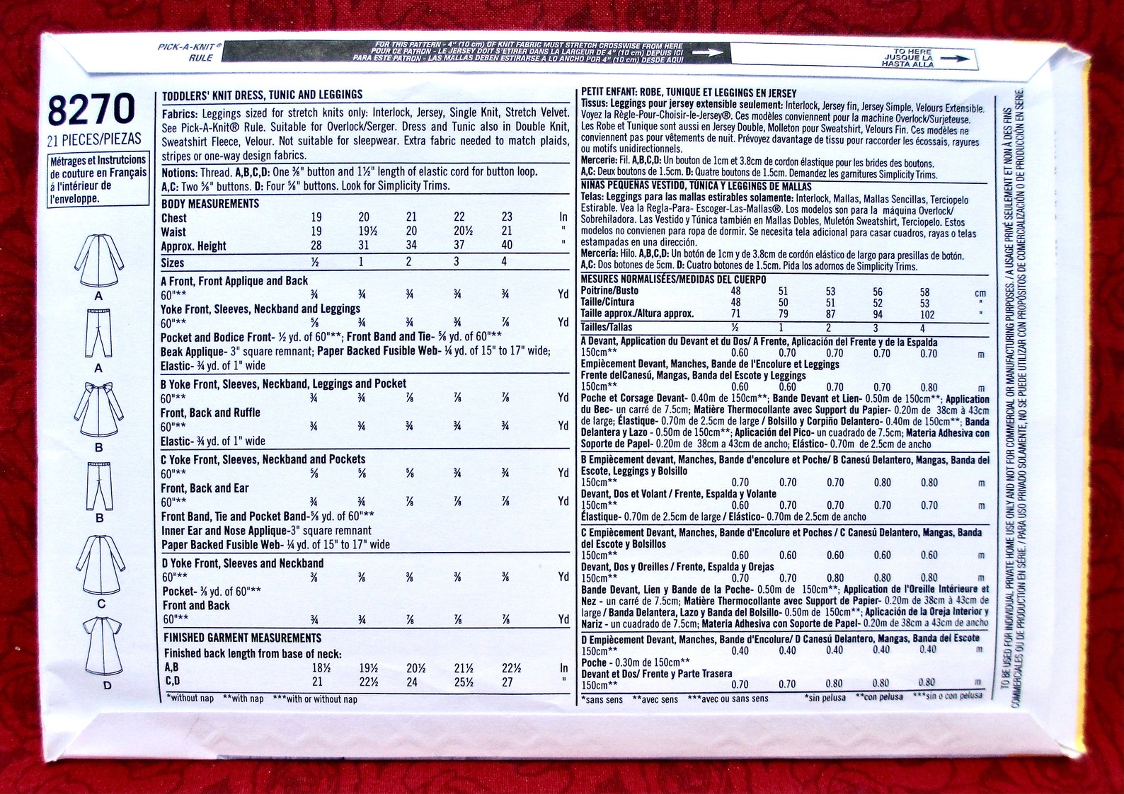 Simplicity Sewing Pattern 8270 Dress Tunic Leggings Penguin - Etsy