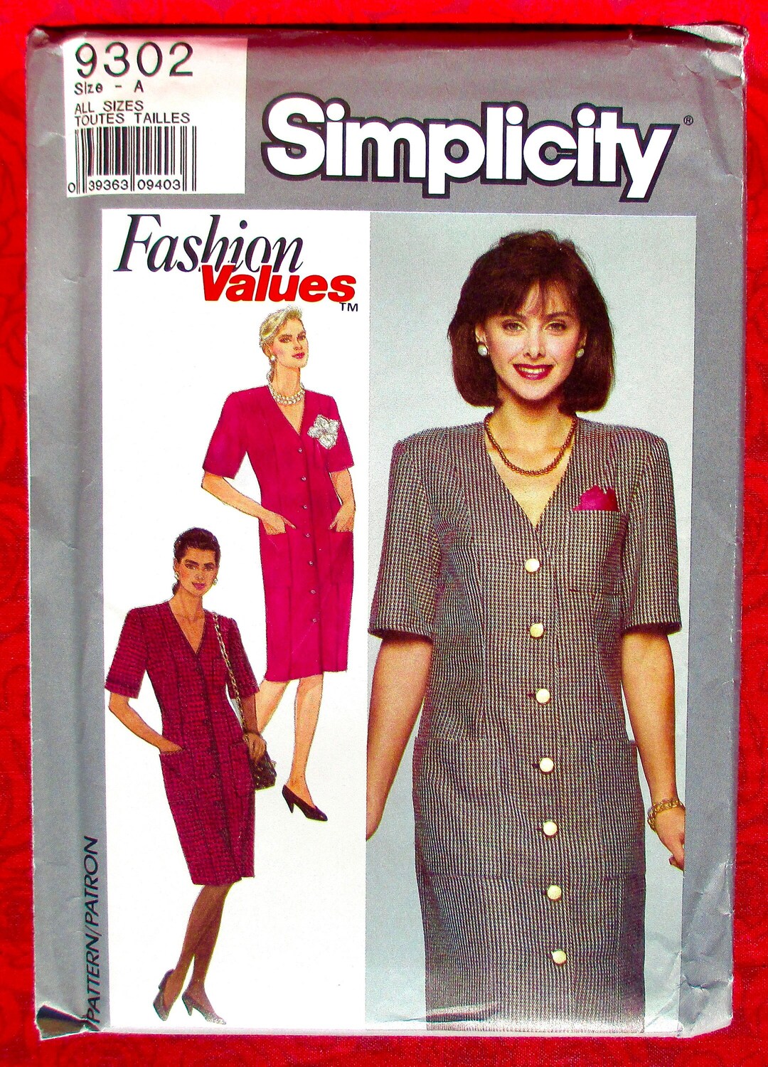 Simplicity Sewing Pattern 9302 Button Front Dress, Princess Seams, Miss ...