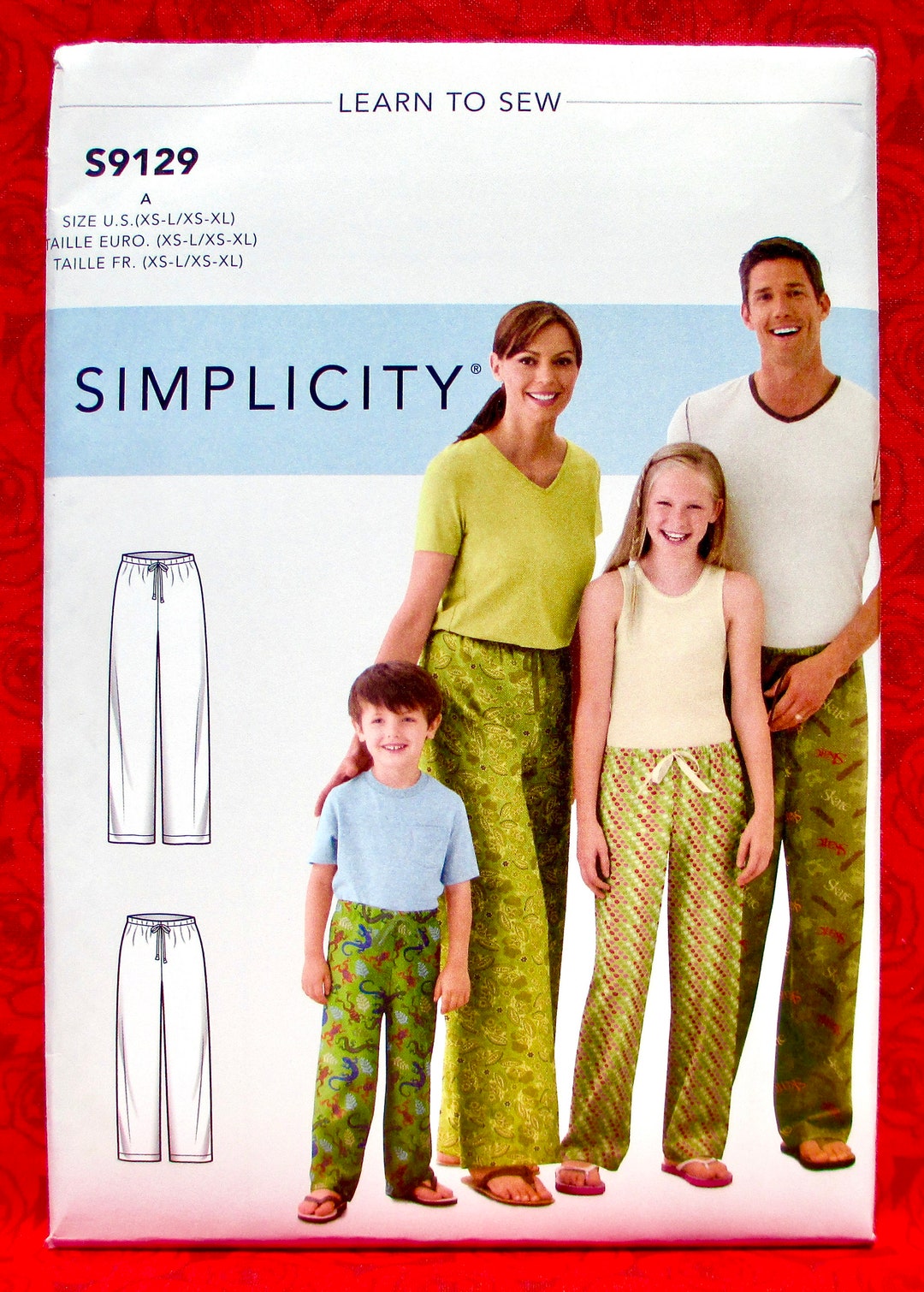 Simplicity Easy Sewing Pattern S9129 Pull-on Lounge Pants, Pajamas ...