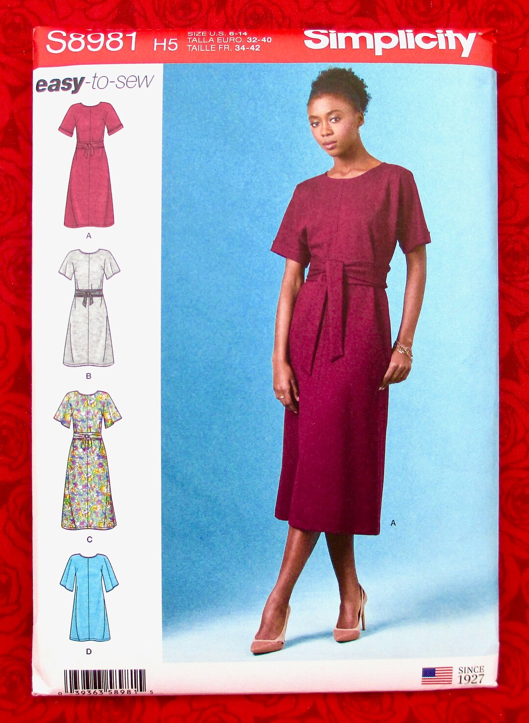 Simplicity Easy Sewing Pattern S8981 Pullover Dress, Obi Tie Belt, Miss ...