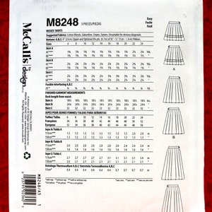 Mccall's Easy Sewing Pattern M8248, Pleated Skirt, Short Long, Miss ...