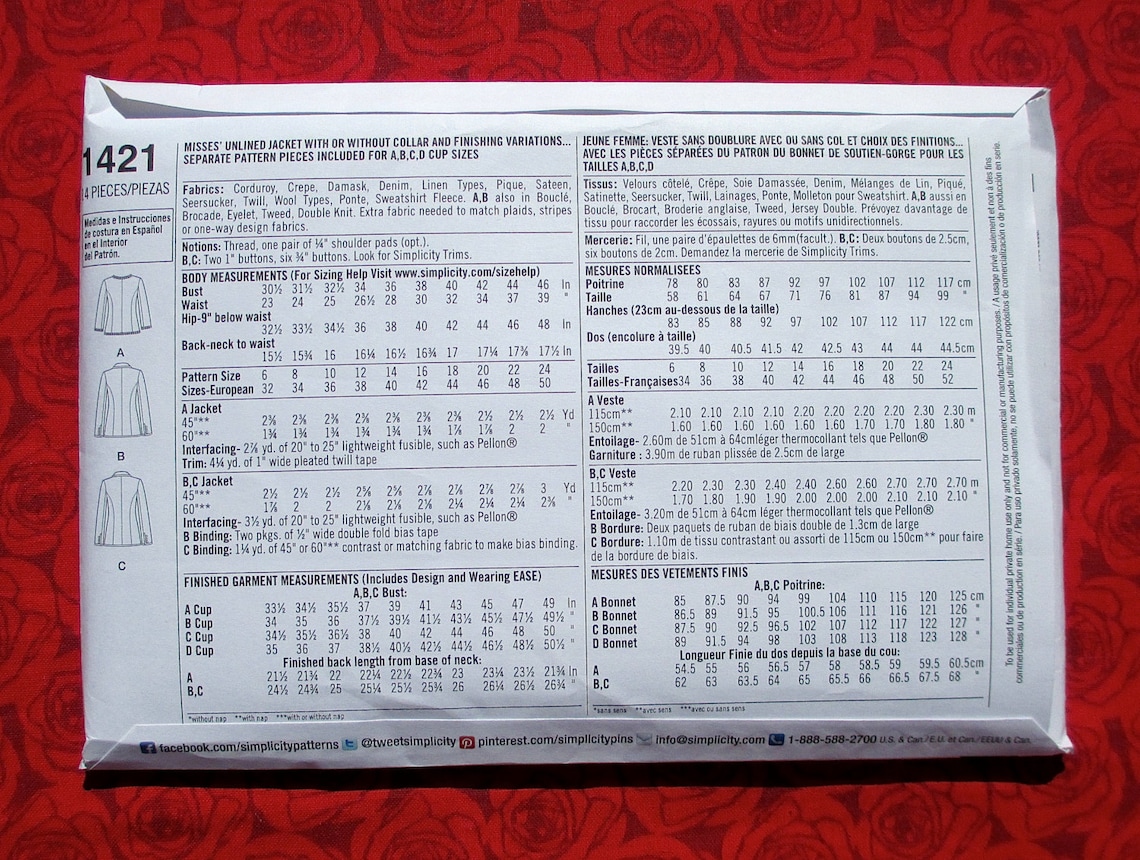 Simplicity Sewing Pattern 1421 Blazer Jacket Coat Summer | Etsy