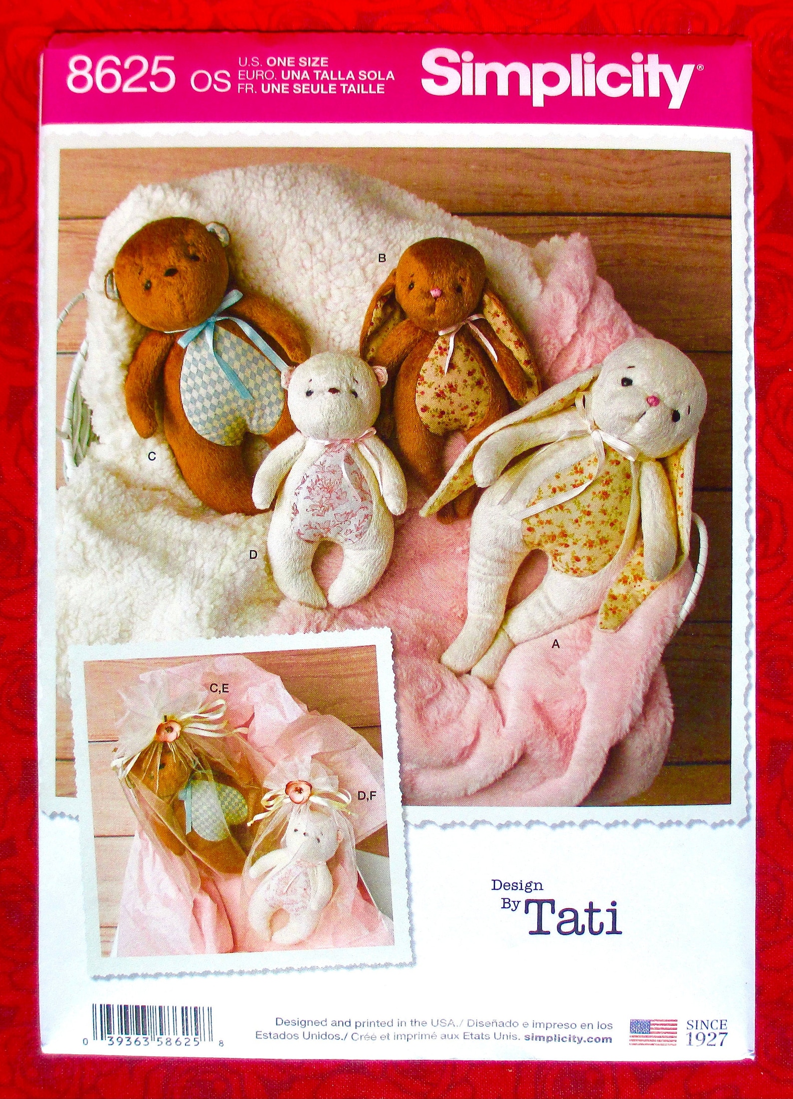 Simplicity Sewing Pattern 8625 Bunny Rabbit Teddy Bear - Etsy