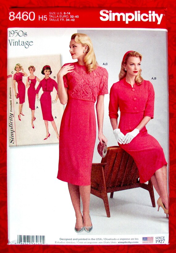 Simplicity Sewing Pattern 8460 Sheath Dress Jacket - Etsy
