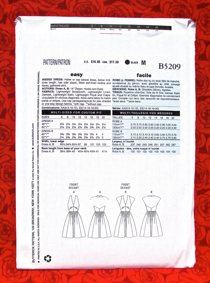 Butterick Easy Sewing Pattern B5209 Summer Dress Halter | Etsy