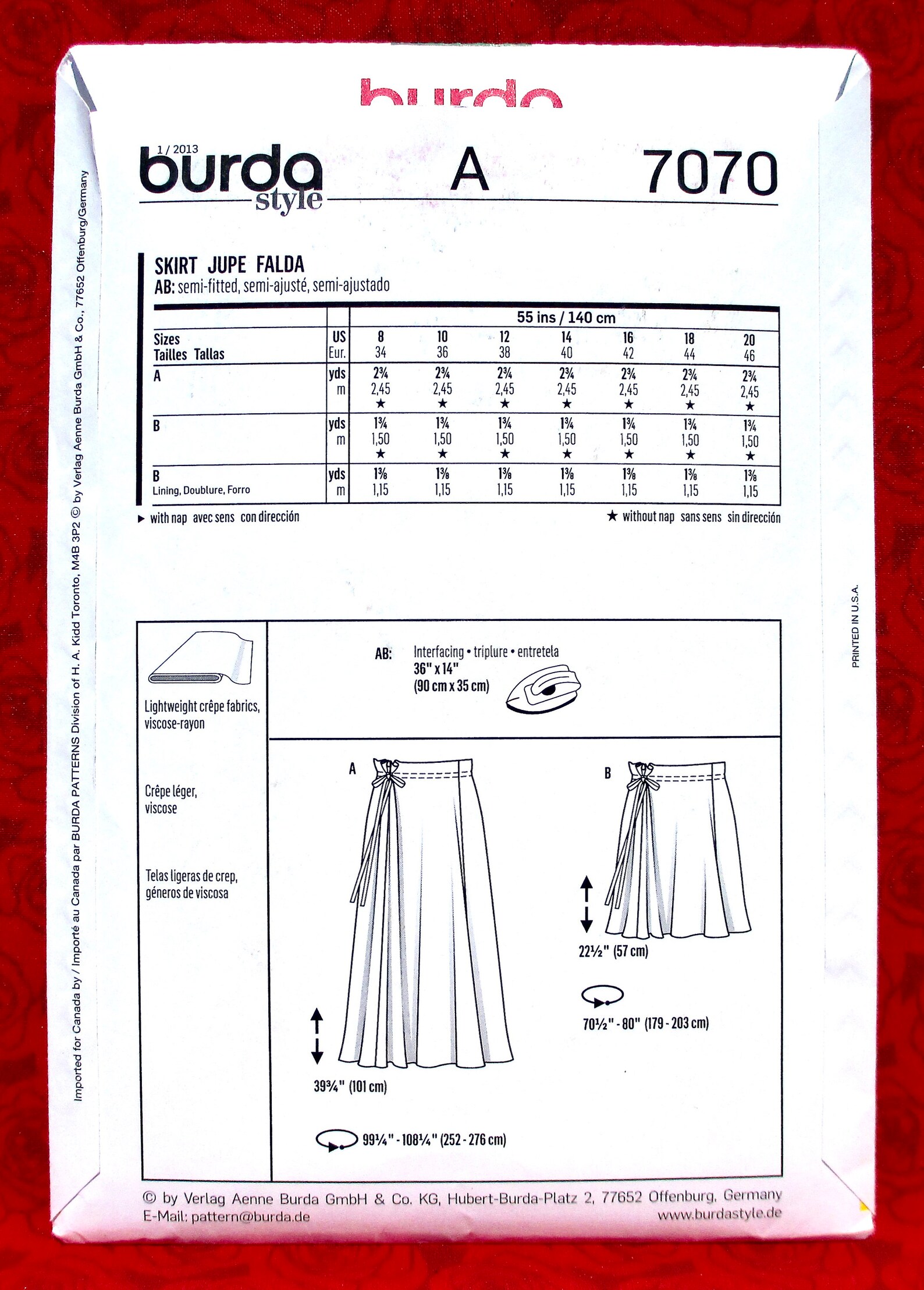 Burda Easy Sewing Pattern 7070 Pull-on Flared Skirts Tie | Etsy