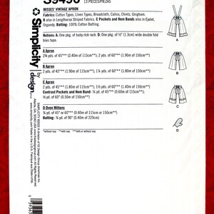 Simplicity Sewing Pattern S9496 Aprons Ruffled Pinafore - Etsy