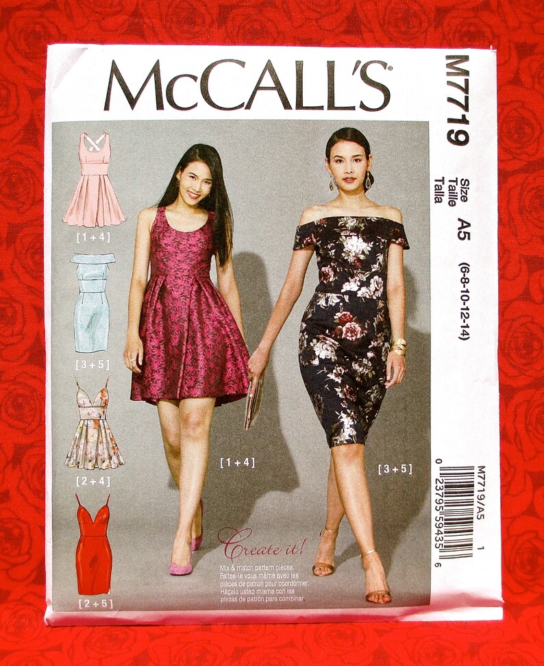 Mccall's Sewing Pattern M7719 Formal Dress off Shoulder - Etsy