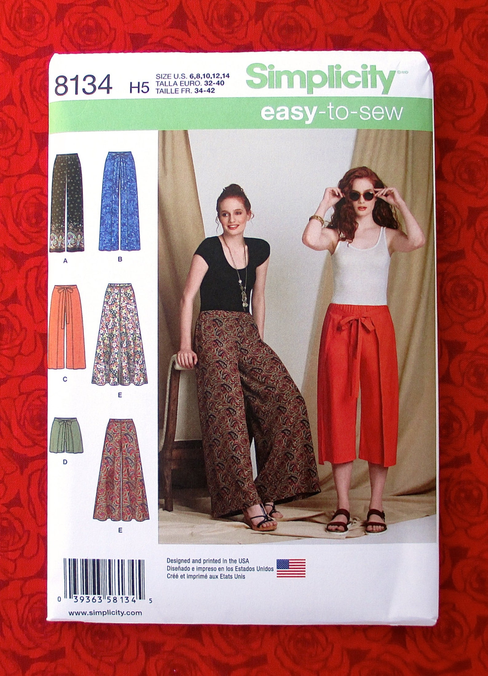 Simplicity Easy Sewing Pattern 8134 Pants Wrap Front | Etsy