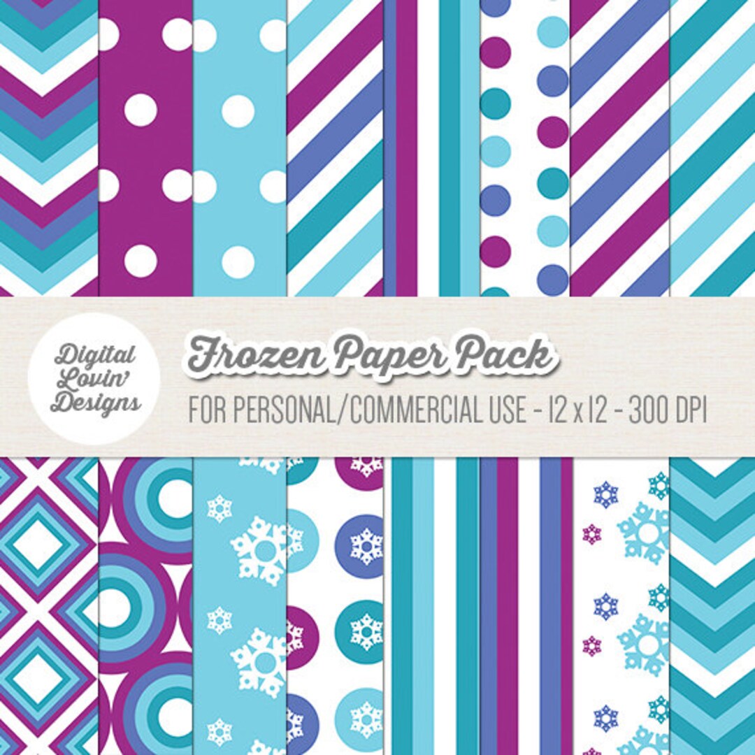 INSTANT DOWNLOAD 16 Disney's FROZEN Digital Papers for Scrapbooking ...