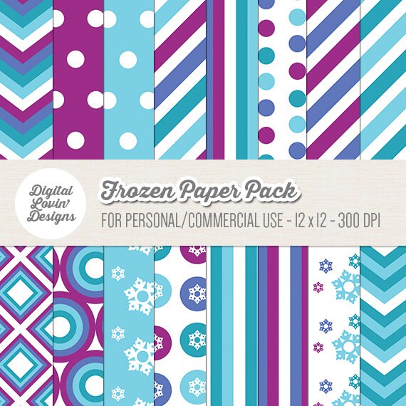 INSTANT DOWNLOAD - 16 Disney's FROZEN Digital Papers for Scrapbooking ...