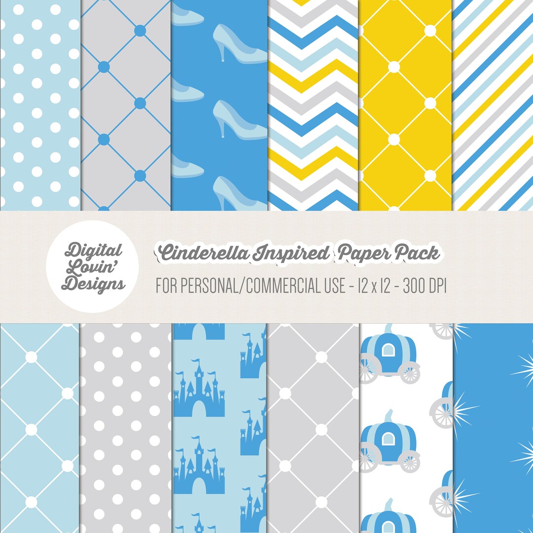 INSTANT DOWNLOAD 12 Cinderella Inspired Digital Papers for - Etsy