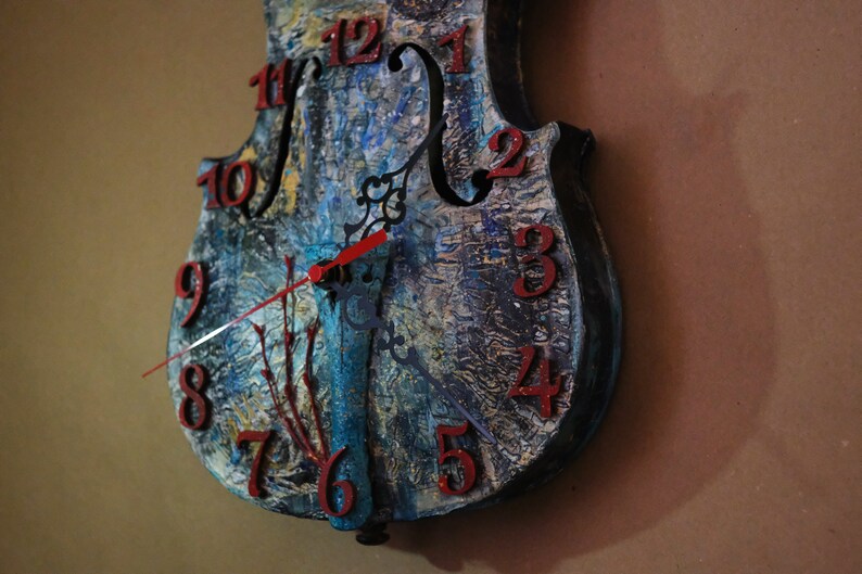 Original, Unique, Unusual Wall Clock Violin. music of Waves and Wind - Etsy
