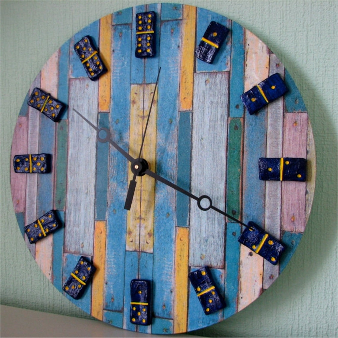 Wall Clock Domino Home Decor Home and Living Unique Wall | Etsy