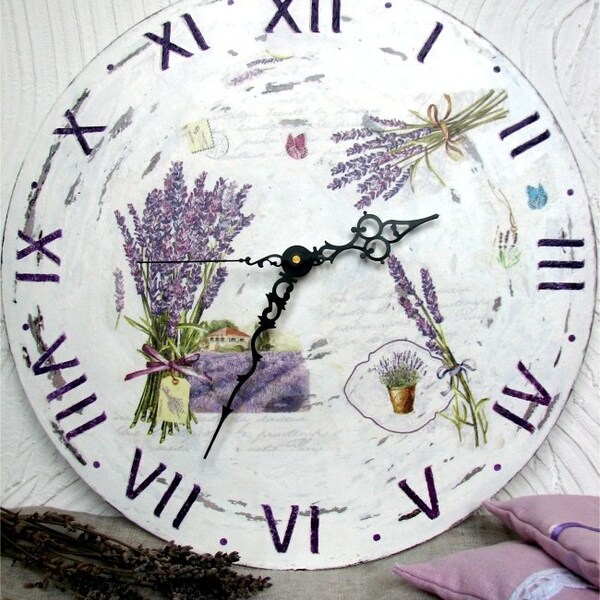 Decoupage Clock - Etsy