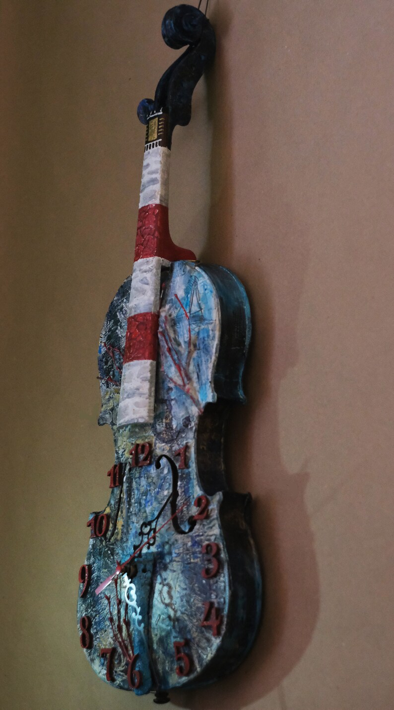 Original, Unique, Unusual Wall Clock Violin. music of Waves and Wind - Etsy