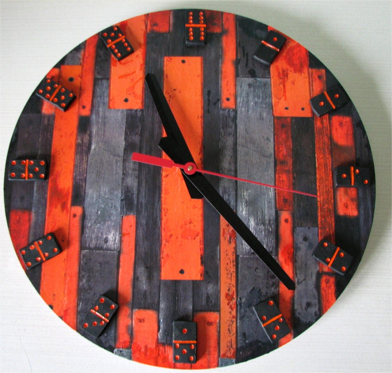 Wall Clock Domino Home Decor Home and Living Unique Wall | Etsy