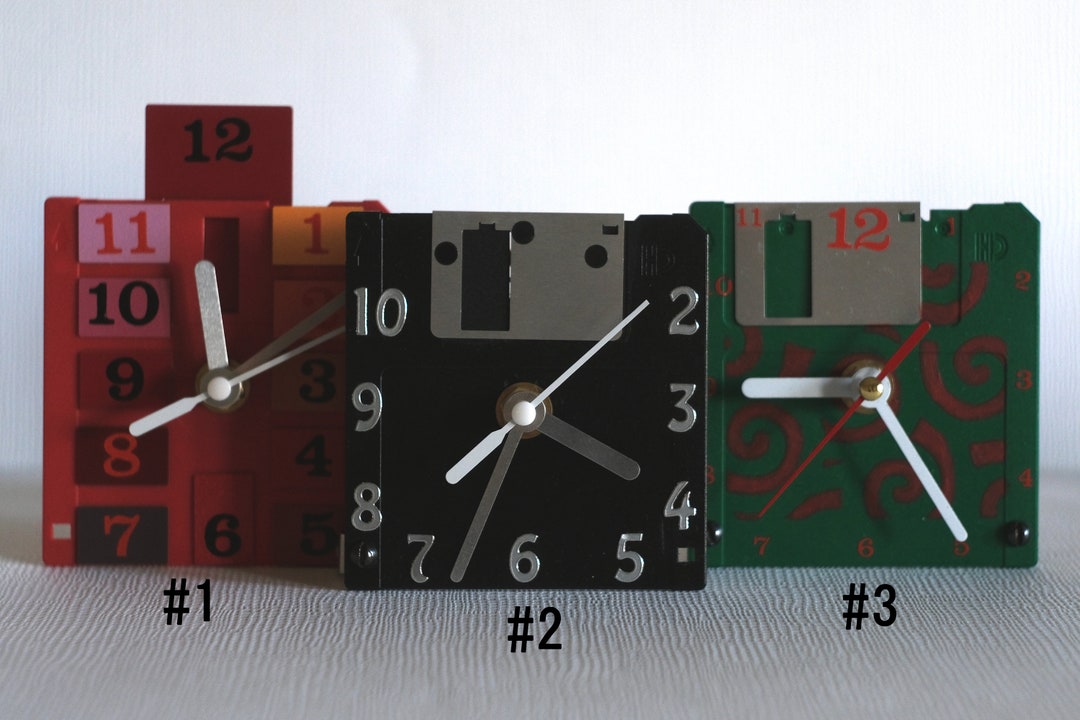 Unique Desk Clock, Floppy Disk Clock, Recycled Computer Clock, Gift for ...