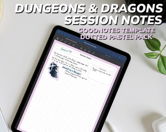 Dungeons & Dragons Session Notes Template Dotted Page for Goodnotes and ...