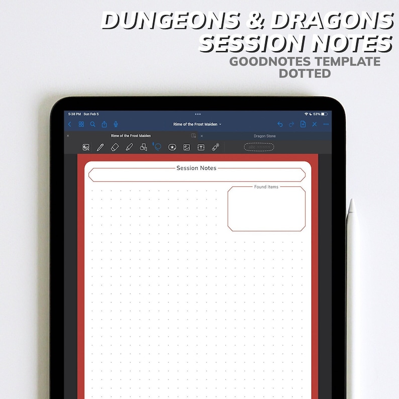 Dungeons & Dragons Session Notes Template Dotted Page | for Goodnotes ...