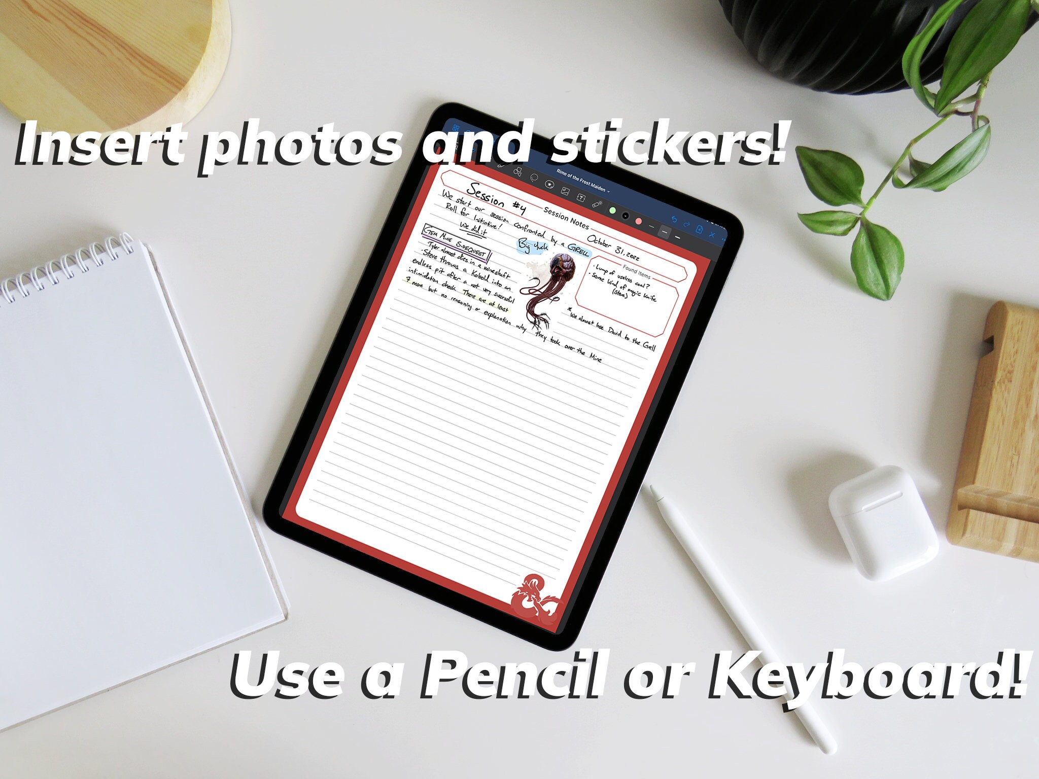 Dungeons & Dragons Session Notes Template Page | for Goodnotes and iPad ...