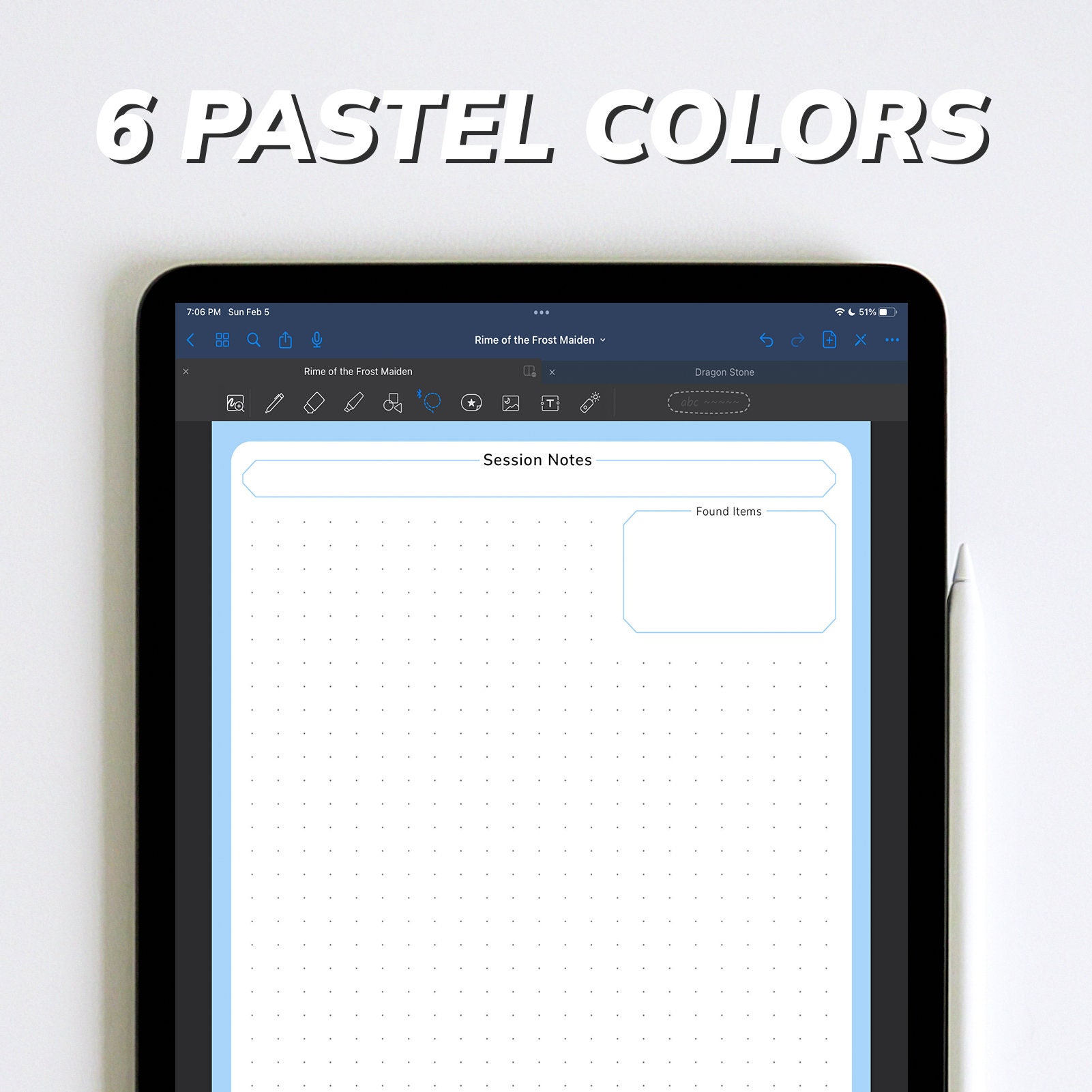 Dungeons & Dragons Session Notes Pastel Pack Template Dotted - Etsy