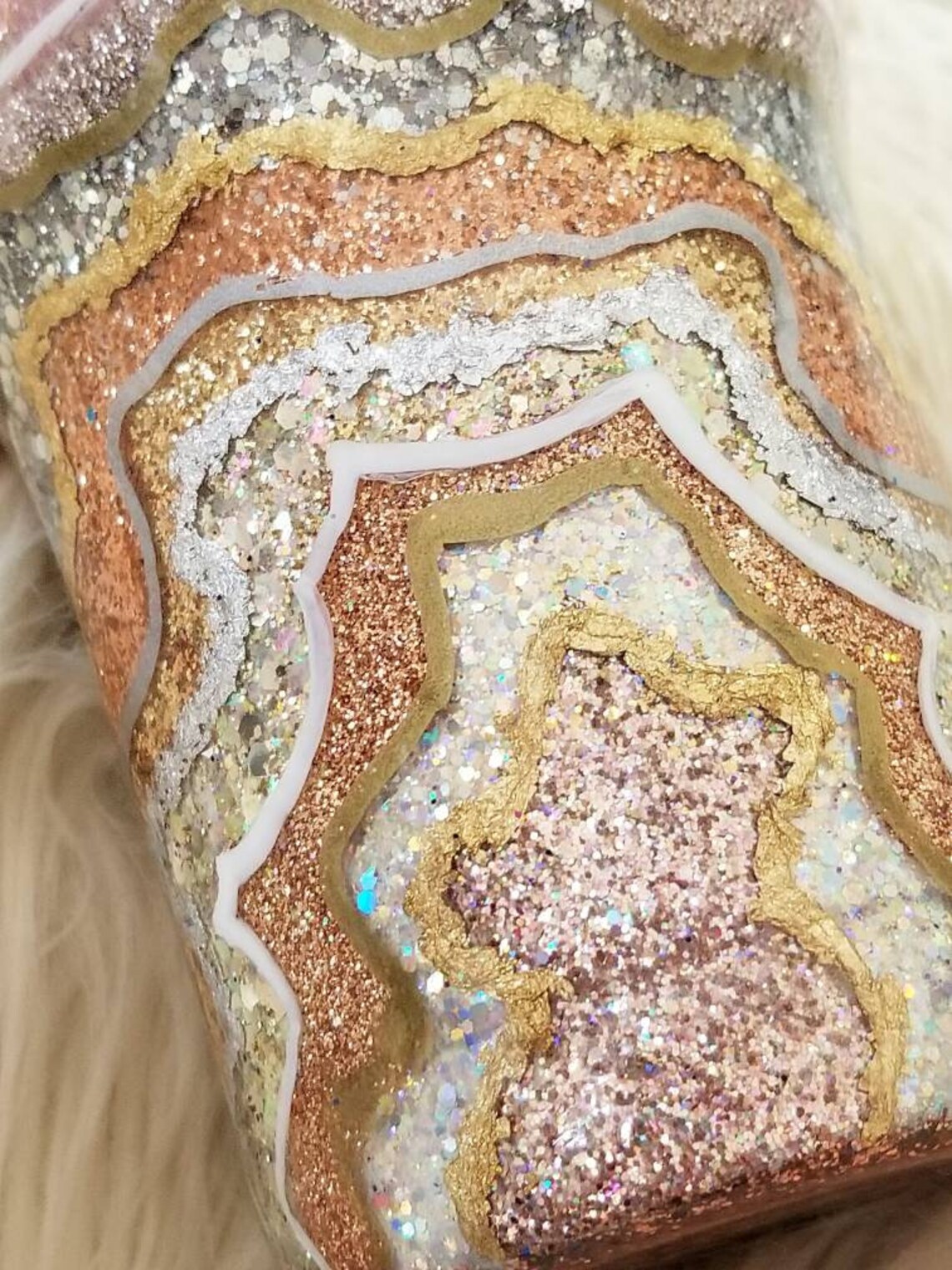 Realistic Rose Gold and Metals Geode Geode Ozark/rtic/yeti - Etsy