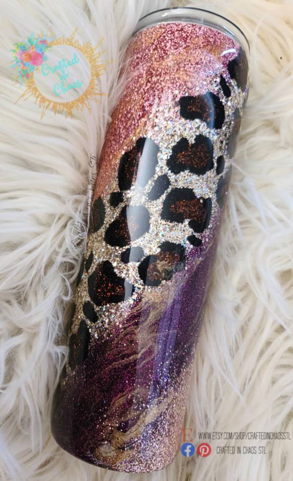 Glittered Leopard Print Swirl Gypsy Leopard Print Tumbler - Etsy