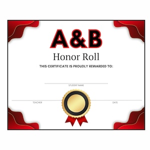 A and B Honor Roll Student Award Honor's Day Ceremony Graduation ...
