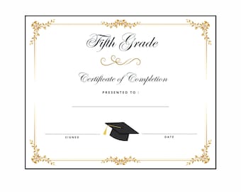 Kindergarten Graduation Diploma Certificate of Completion Instant ...