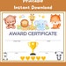Daycare Preschool Awards Graduation Certificate Instant Download ...