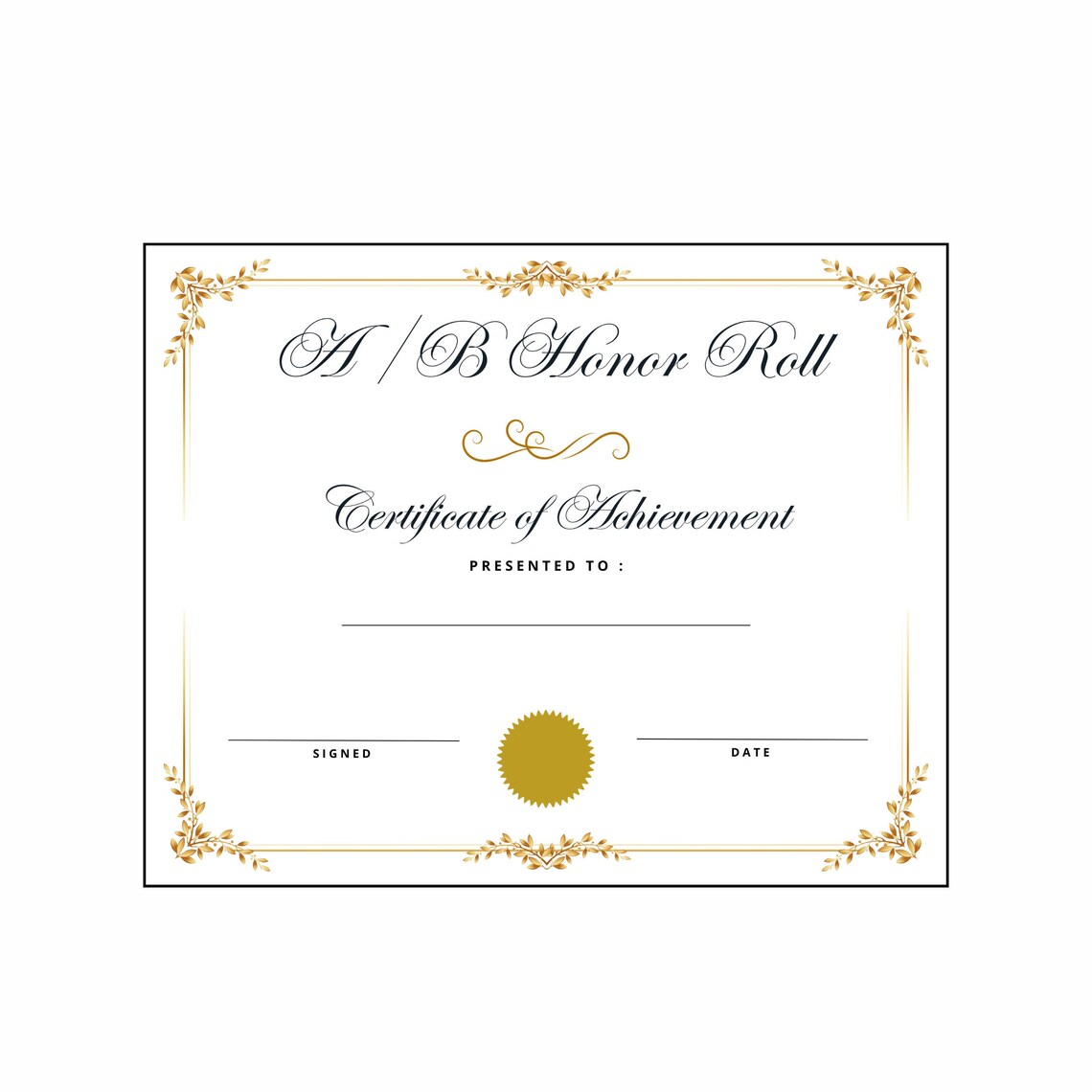 A and B Honor Roll Student Award Honor's Day Ceremony Graduation ...