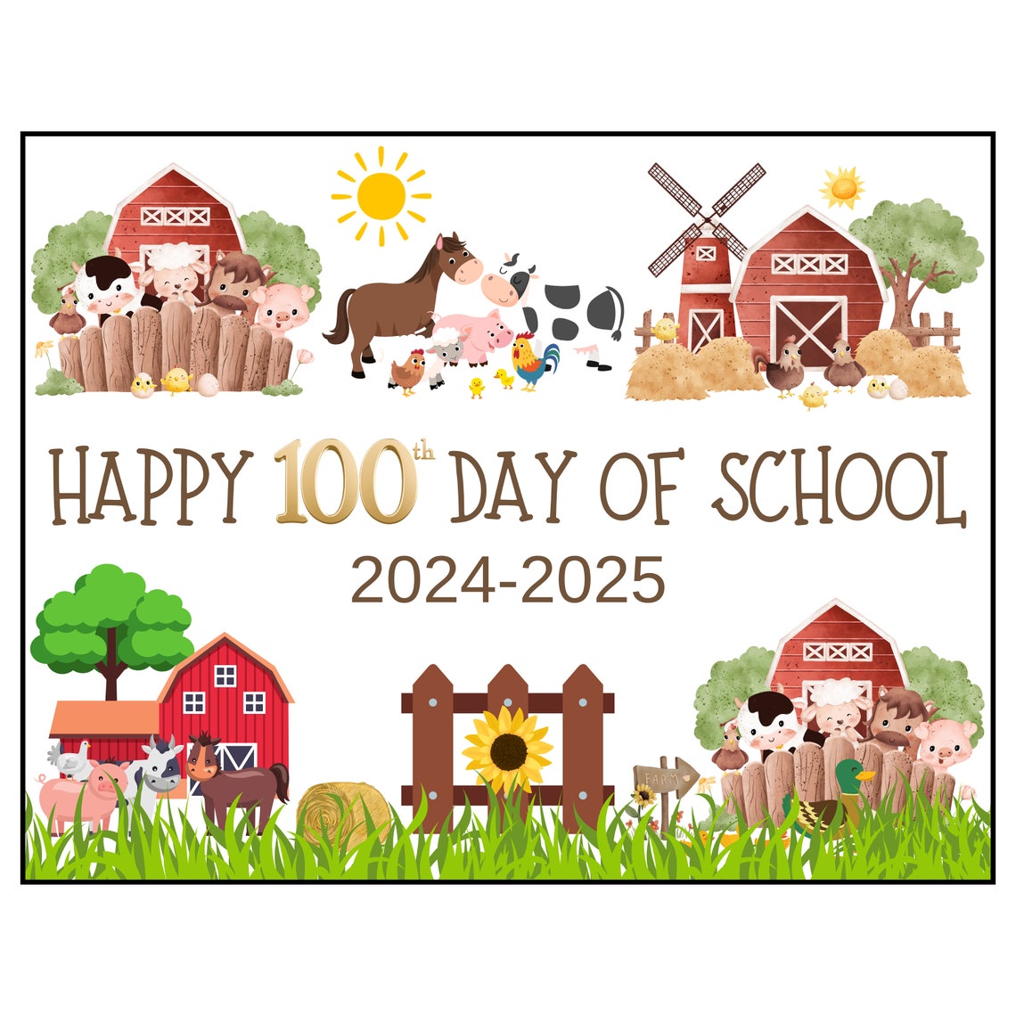 100 Days 100th Day of School / Fun Sign / Photo Prop / Picture Day ...